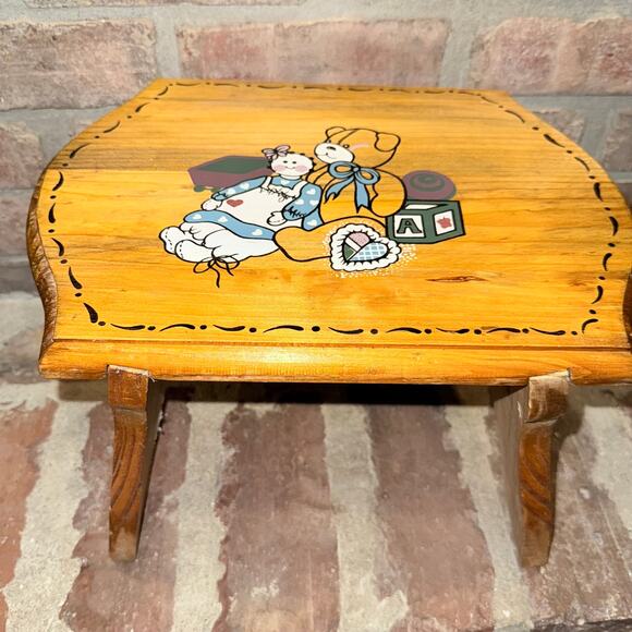 Unbranded | Accents | Vintage Painted Step Stool Footstool Wood Home ...